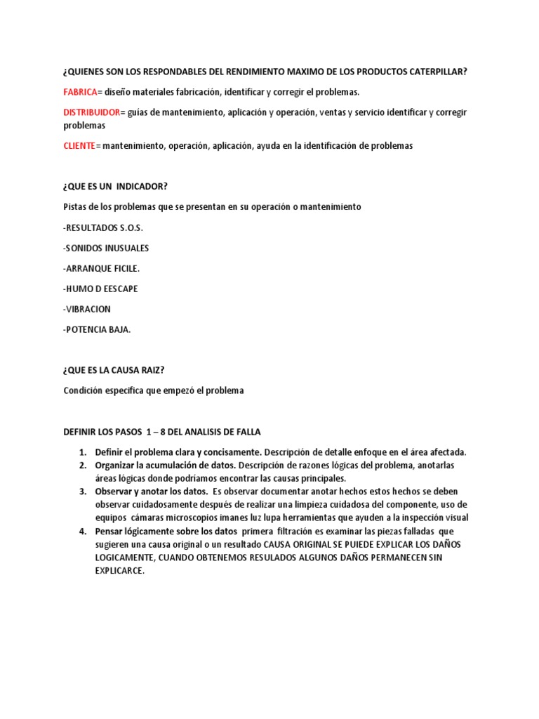 Ocho Pasos Del Analisis de Falla | PDF | Fundición | Acero Ocho Pasos Del Analisis de Falla | PDF | Fundición | Acero