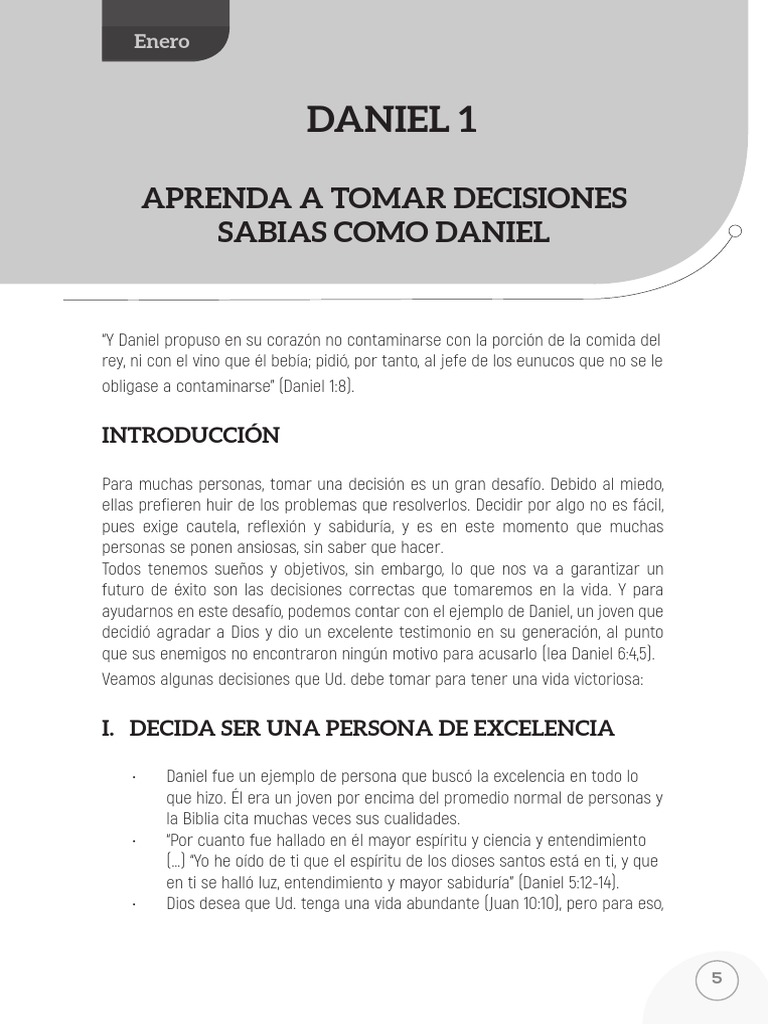 1 Daniel 1 | PDF | Dios | Religión y creencia