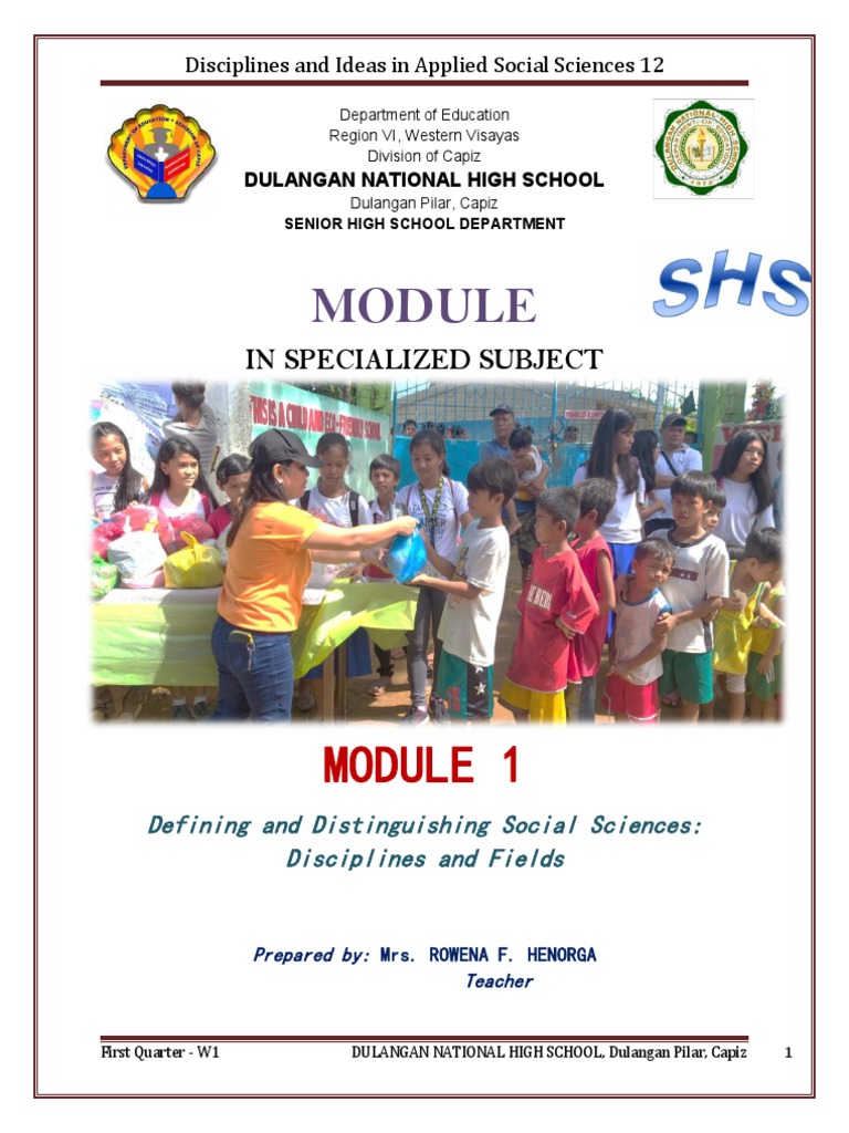 Module 1 Disciplines And Ideas In Applied Social Sciences 12 Pdf