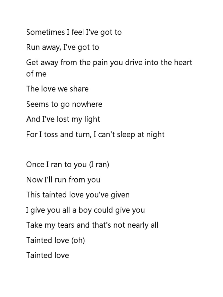 Tainted Love: A Poetic Escape | PDF | Self-Improvement | Poetry