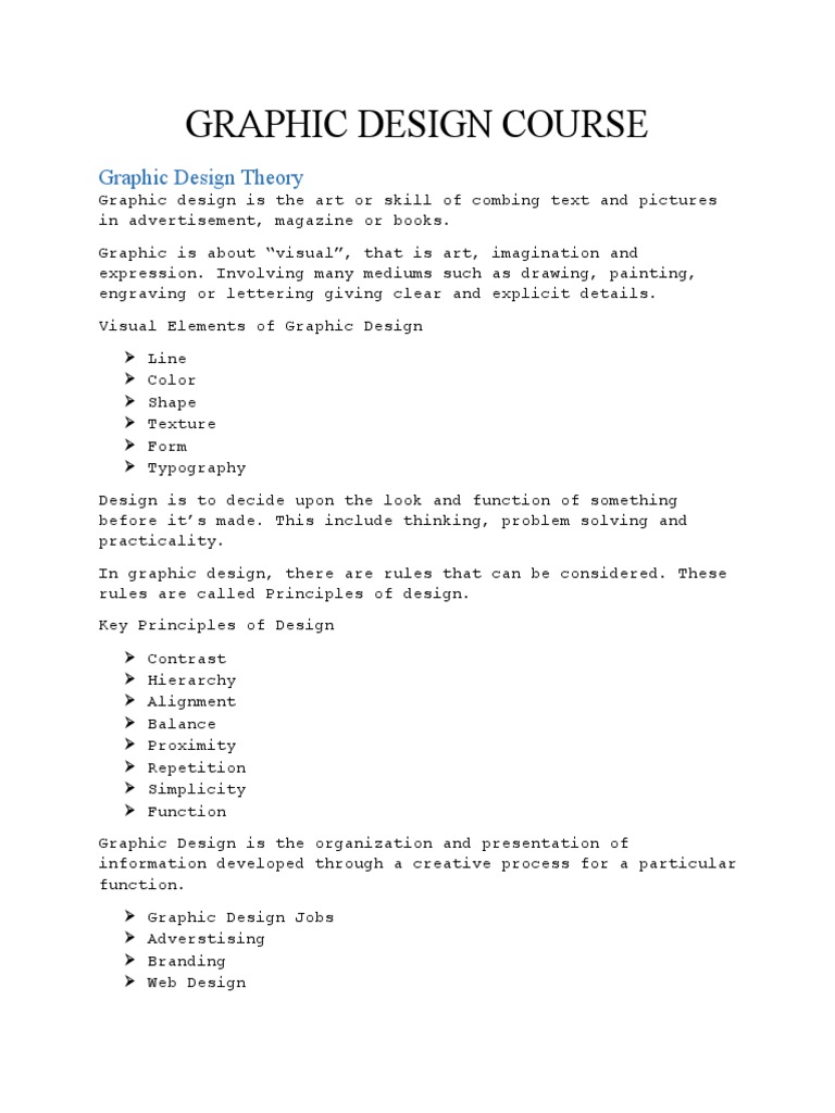 Graphic Design Course | PDF | Graphic Design | Composition (Visual Arts)