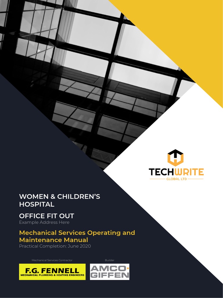 TechWrite O&M Manual Example (Mech) | PDF | Duct (Flow) | Water Heating