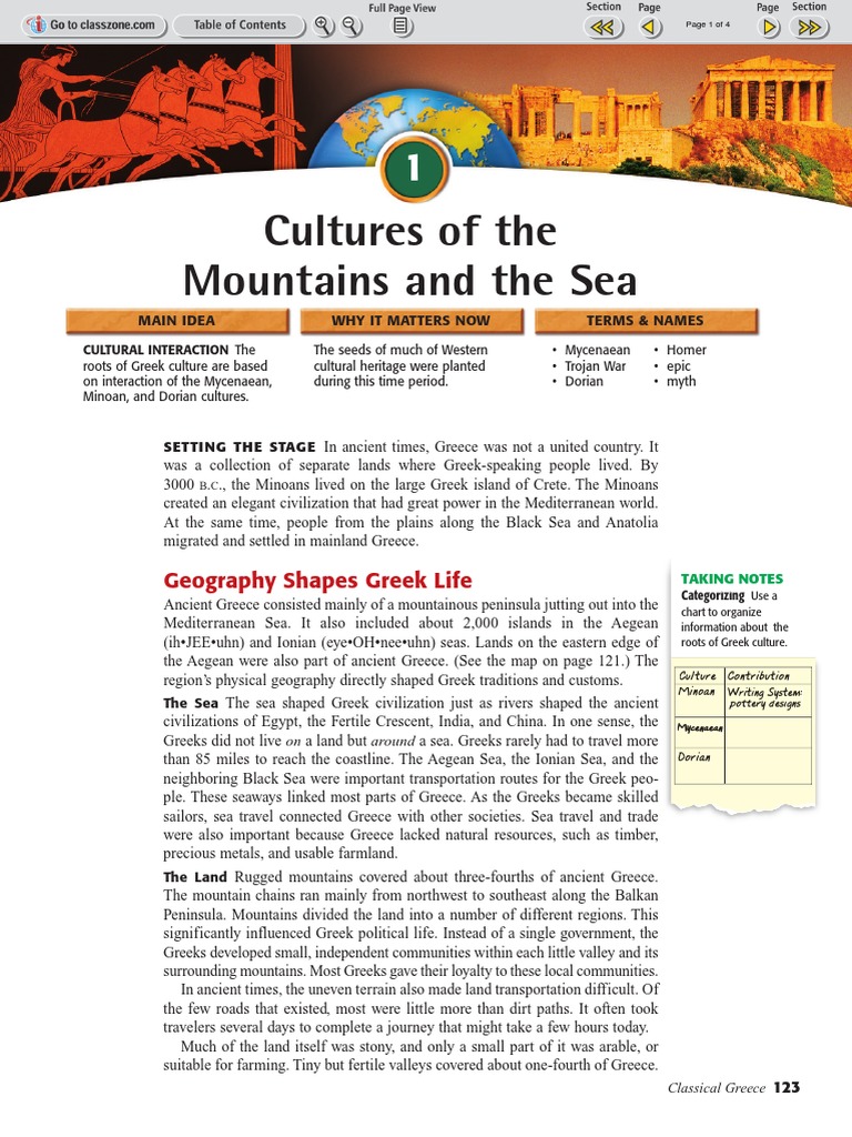 Cultures of The Mountains and The Sea: Geography Shapes Greek Life ...