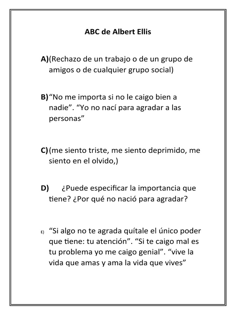 ABC de Albert Ellis | PDF