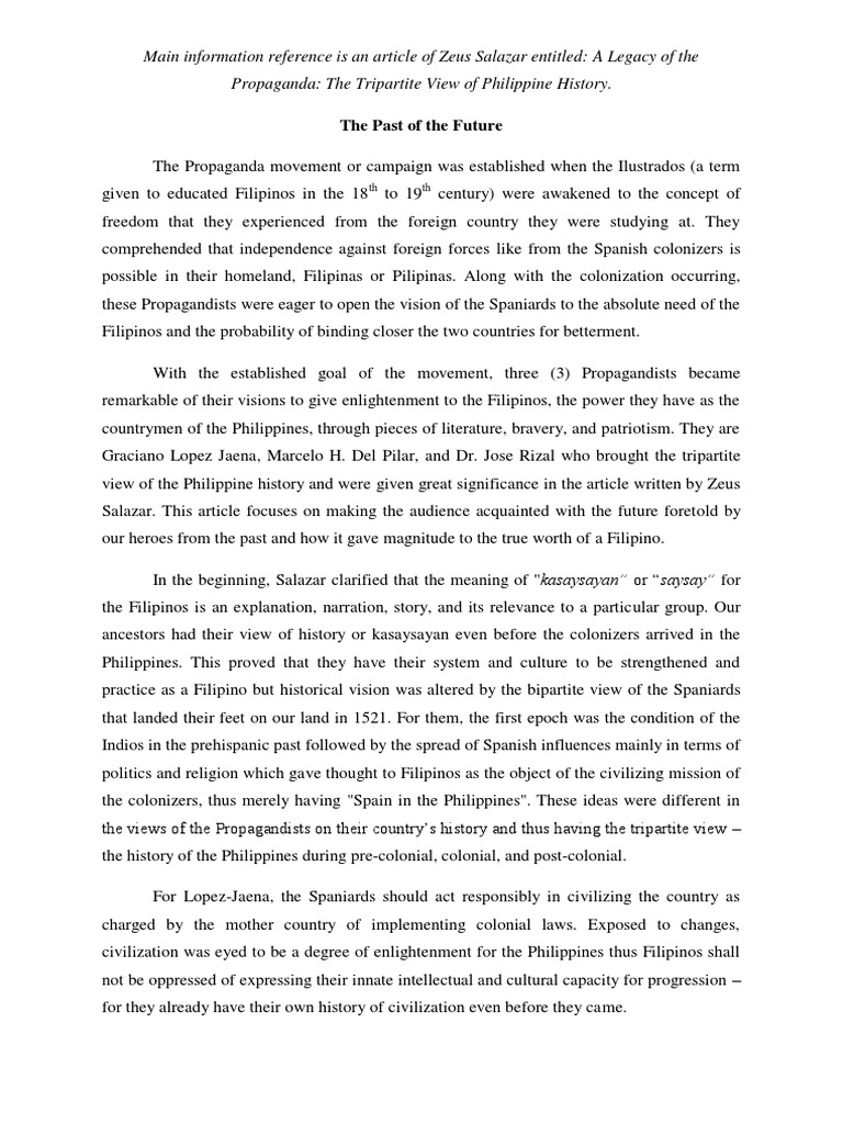 The Tripartite View of The Philippine History | PDF | Philippines ...