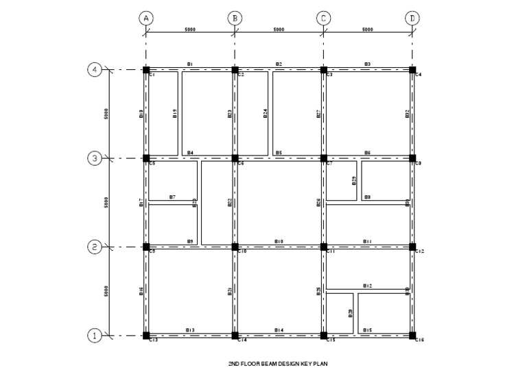 2Nd Floor Beam Design Key Plan | PDF