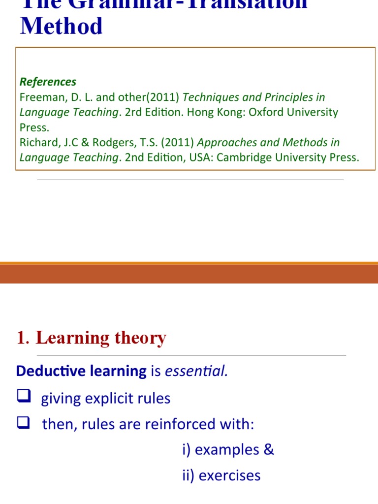 The Grammar-Translation Method | PDF | Second Language | Language Education