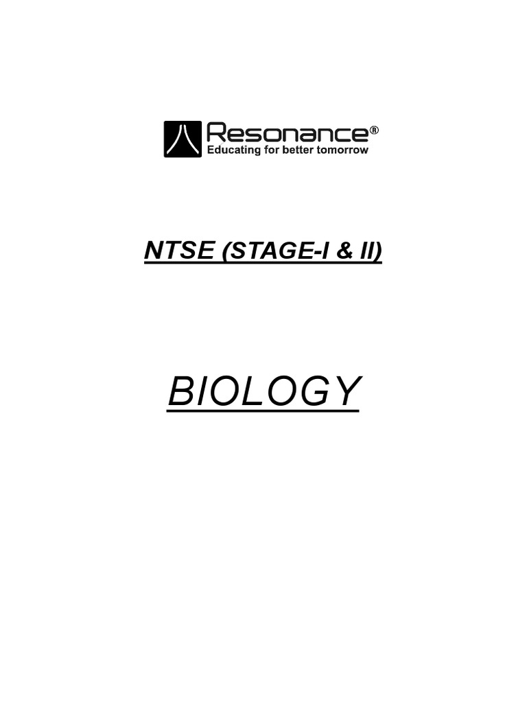 NTSE Stage-I &II - Biology Sheet Final-2017-18 | PDF | Cell (Biology ...