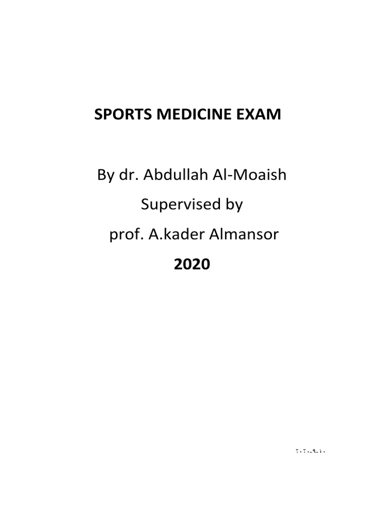 Sports Medicine Exam Guide | PDF | Elbow | Knee