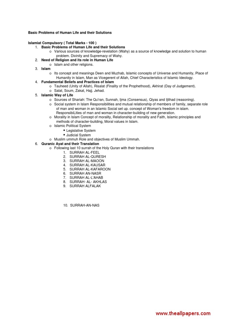 Basic Problems of Human Life and Their S | PDF