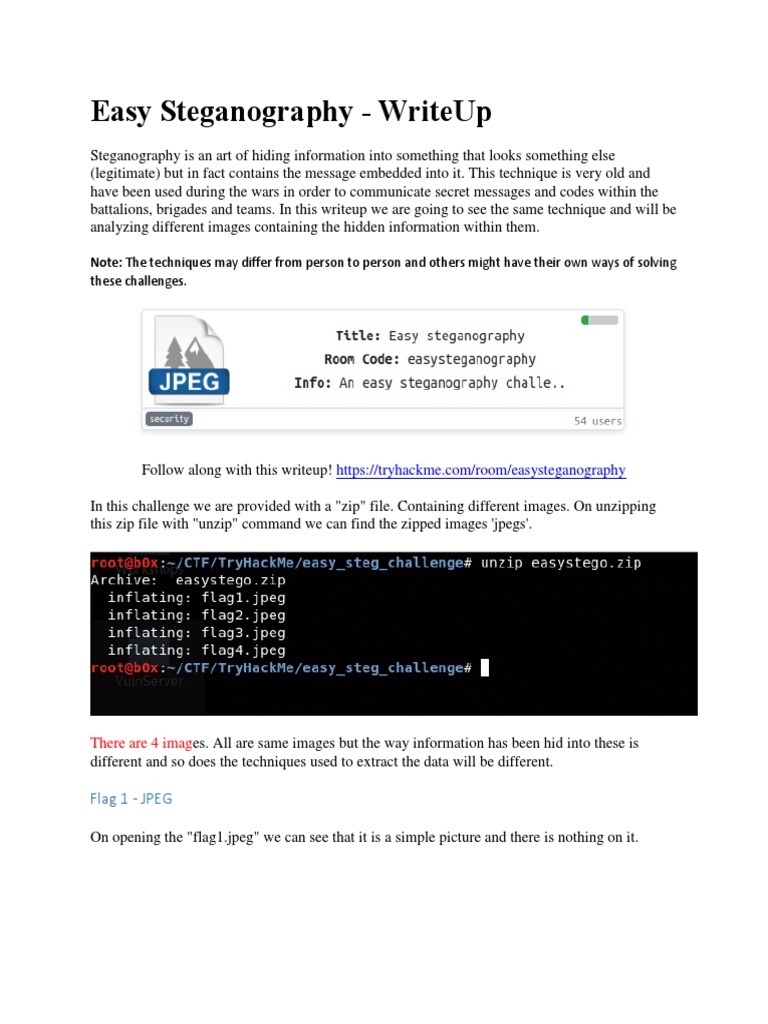 Easy Steganography - Writeup: These Challenges | PDF | Zip (File Format ...