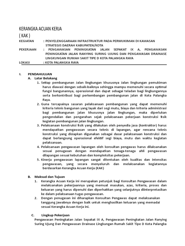 Kak Pengawasan Konsolidasi | PDF | Teknologi & Rekayasa