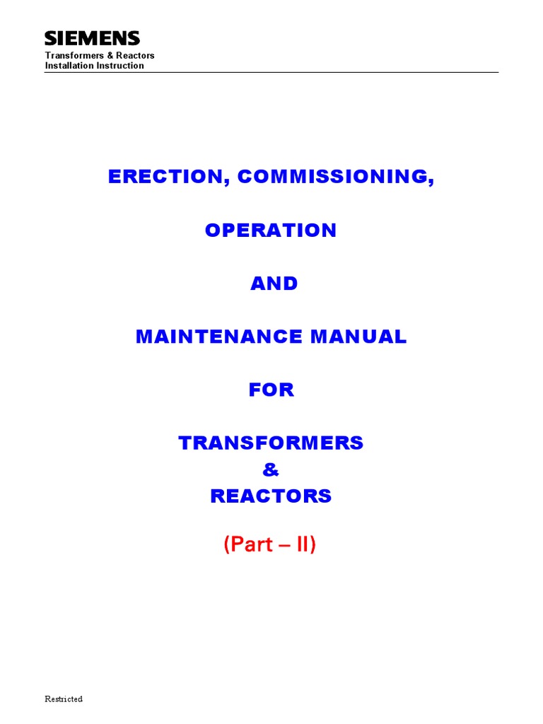 Erection, Commissioning, Operation AND Maintenance Manual FOR ...