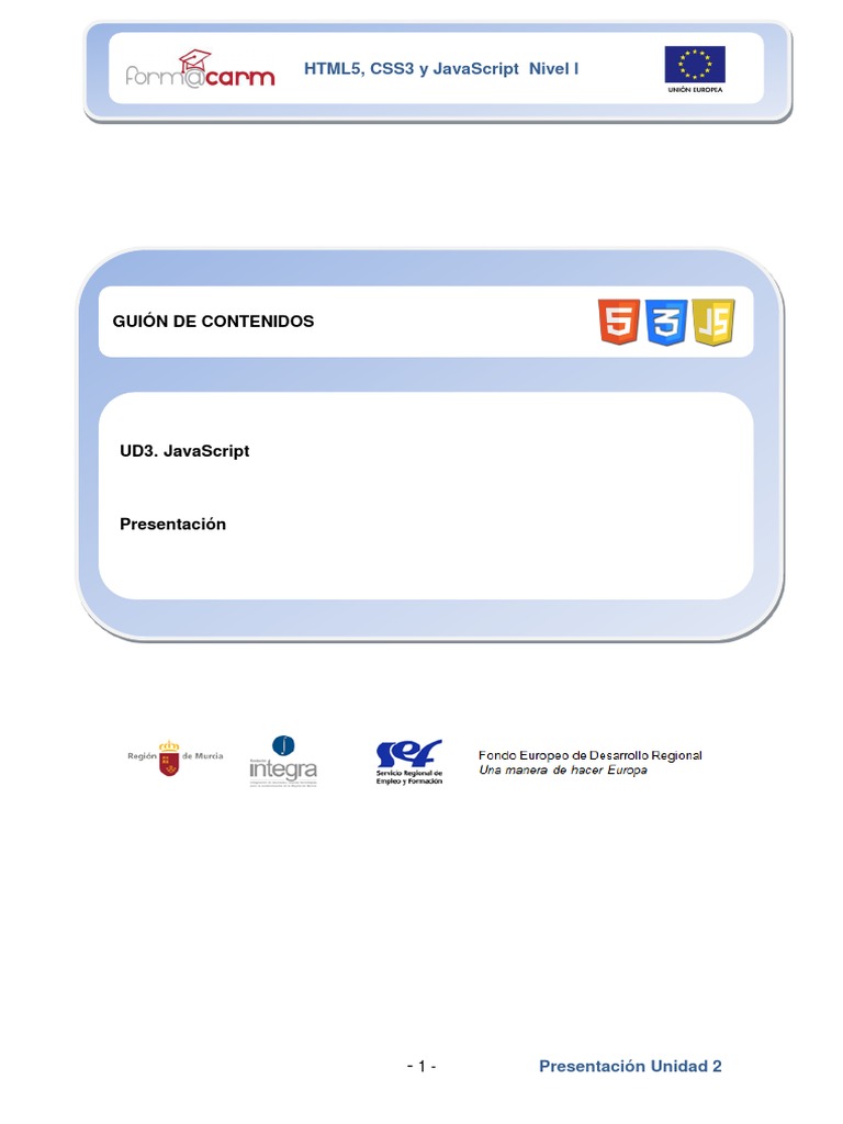 10 UD3-Presentacion | PDF | Script Java | Modelo de objeto de documento