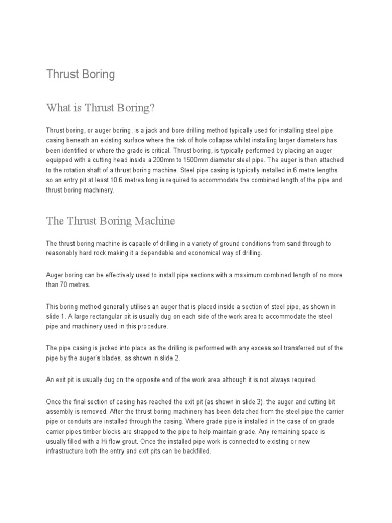 An In-Depth Explanation of the Thrust Boring Process for Installing ...