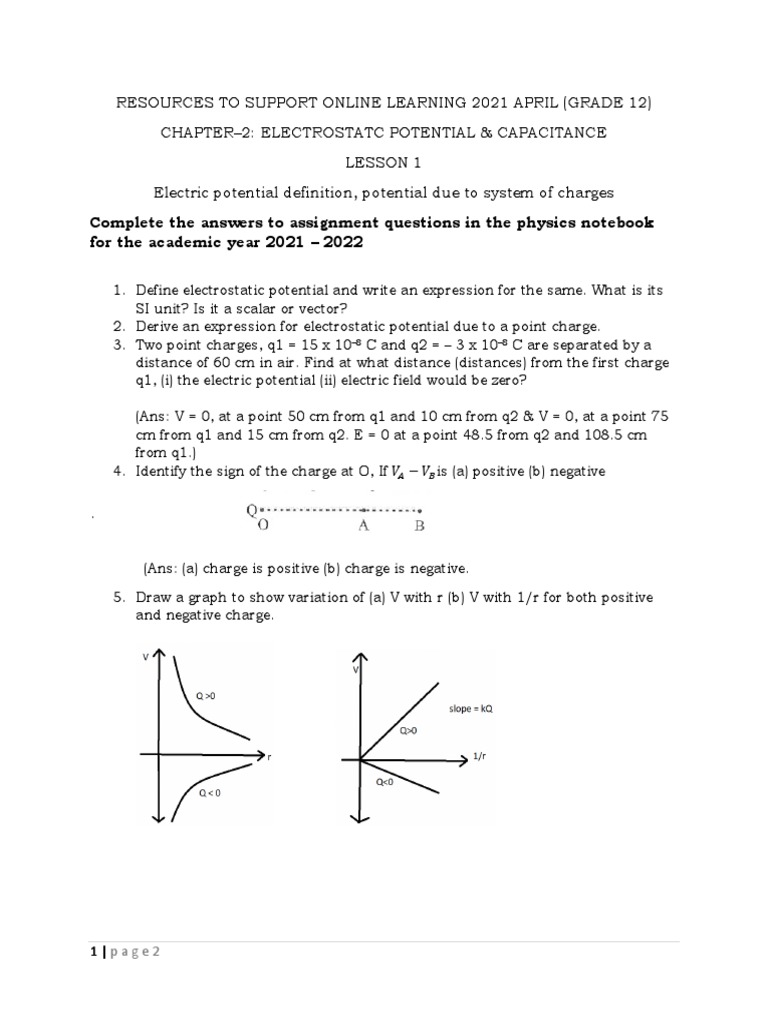 Grade 12 Electrostatics Guide | PDF | Electrostatics | Dipole