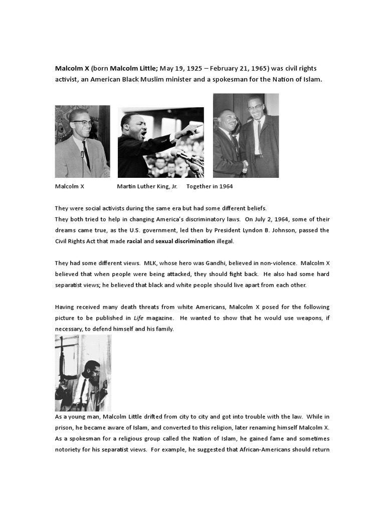 Malcolm X and Black Panthers | PDF | Malcolm X | Martin Luther King Jr.