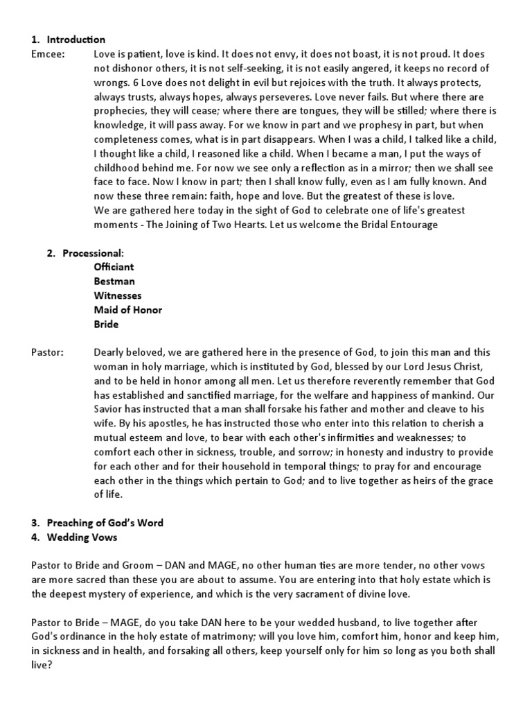 Christian Beach Wedding Ceremony | PDF | Veil | Wedding