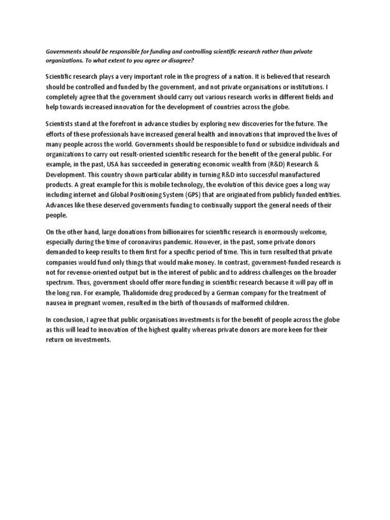 Government Funding for Scientific Research | PDF | Social Science