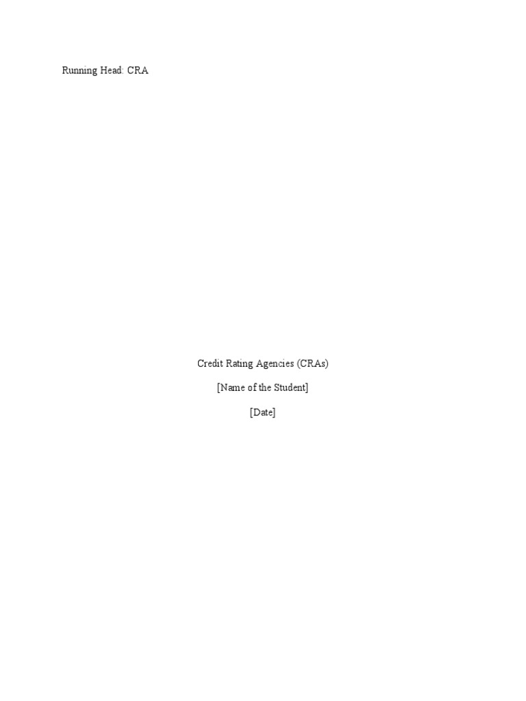 Credit Rating Agencies PDF Credit Rating Agency Credit Rating