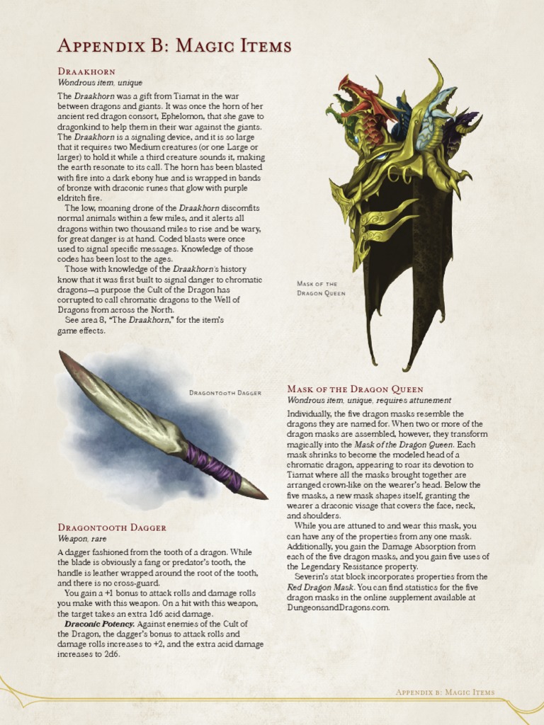 Appendix B: Magic Items: Draakhorn | PDF | Dragon | Forgotten Realms