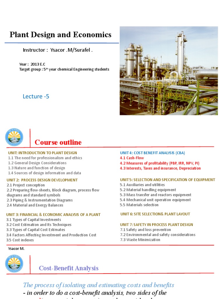 Plant Design and Economics: Lecture - 5 | PDF | Net Present Value | Taxes