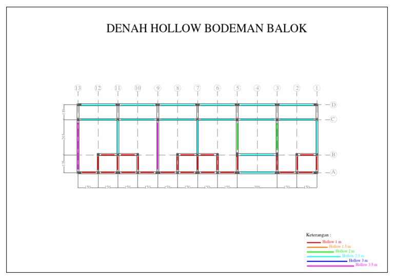 Denah Hollow Bodeman Balok: Keterangan | PDF