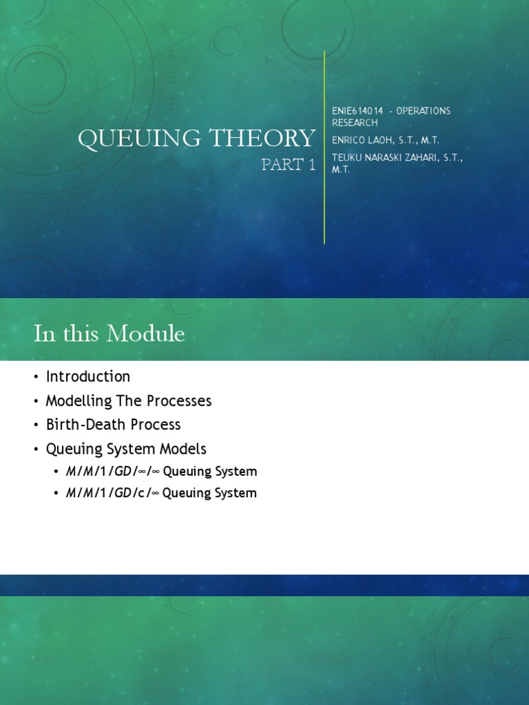 W12 - Queuing Theory 1 | PDF | Probability Distribution | Probability Theory