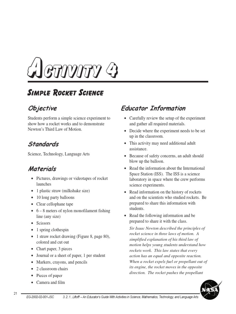 Ctivity: Simple Rocket Science | PDF | Rocket | Experiment