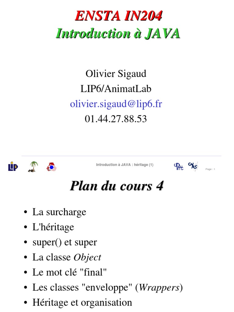 Cours04 Heritage1 | PDF | Classe (informatique) | Constructeur (programmation)