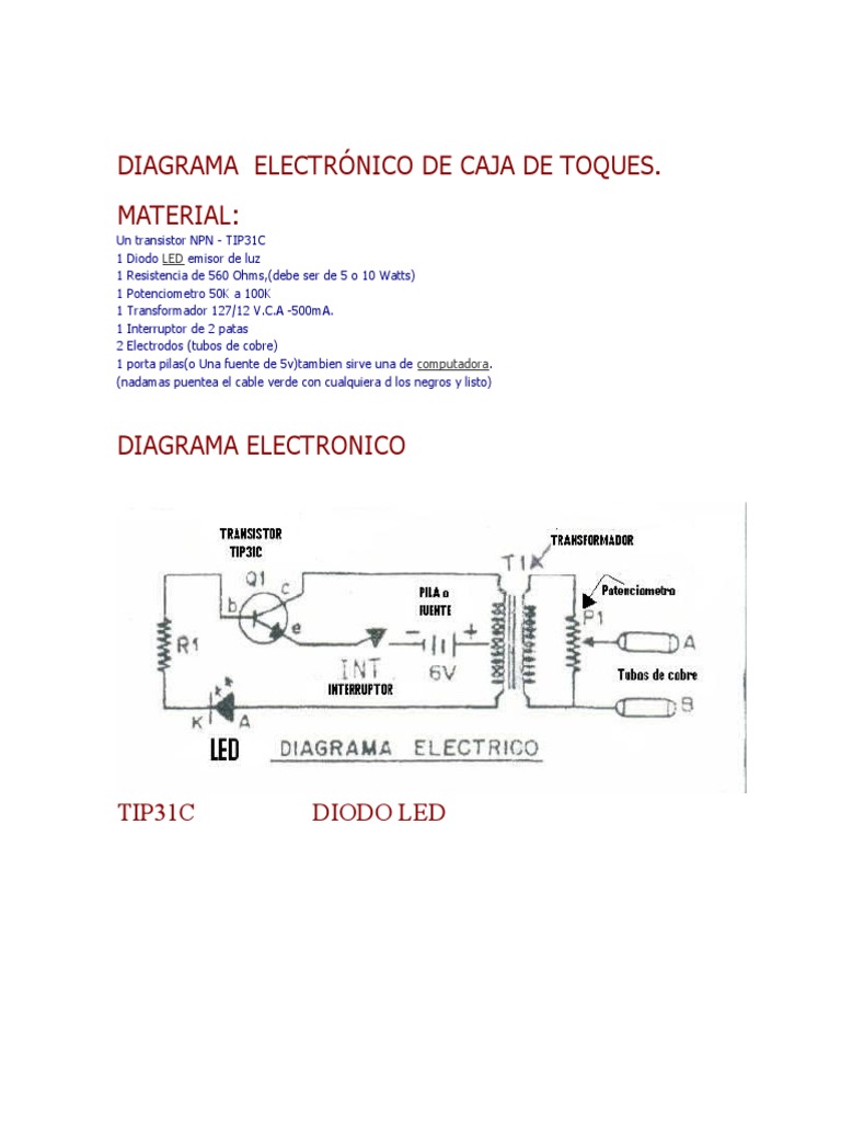 Diagrama de Caja de Toques Eléctricos | PDF