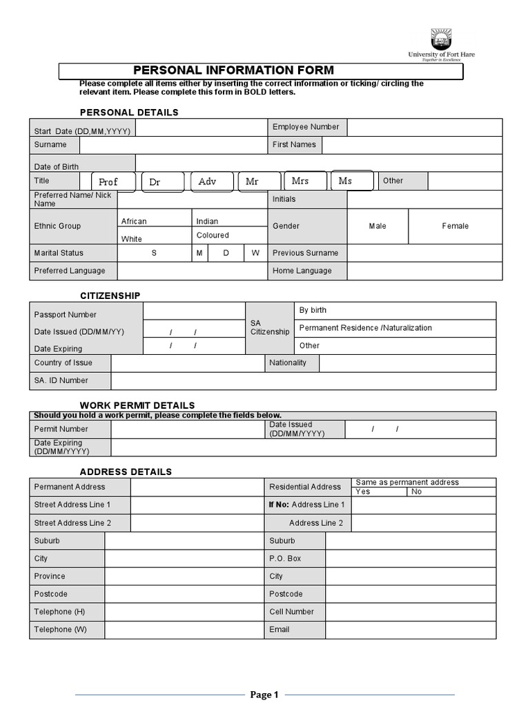 Employee Information Form 06 | PDF | Government And Personhood | Government