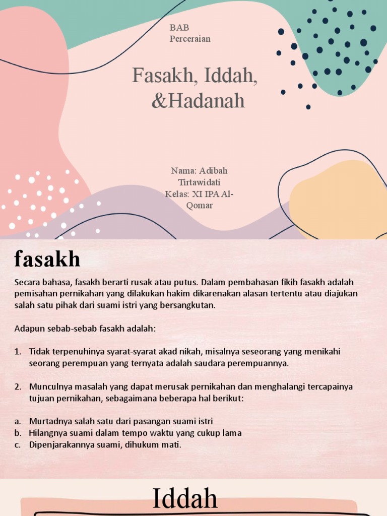 Fasakh, Iddah, Hadanah | PDF | Agama & Spiritualitas | Gaya Hidup