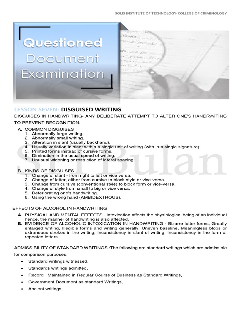 Lesson Seven | PDF | Signature | Forgery