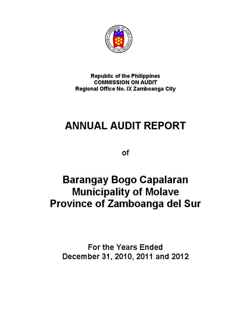 Annual Audit Report: Republic of The Philippines Commission On Audit ...