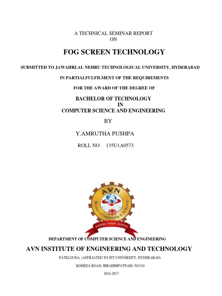 Fog Screen Technology: A Technical Seminar Report ON | PDF | Ultrasound ...