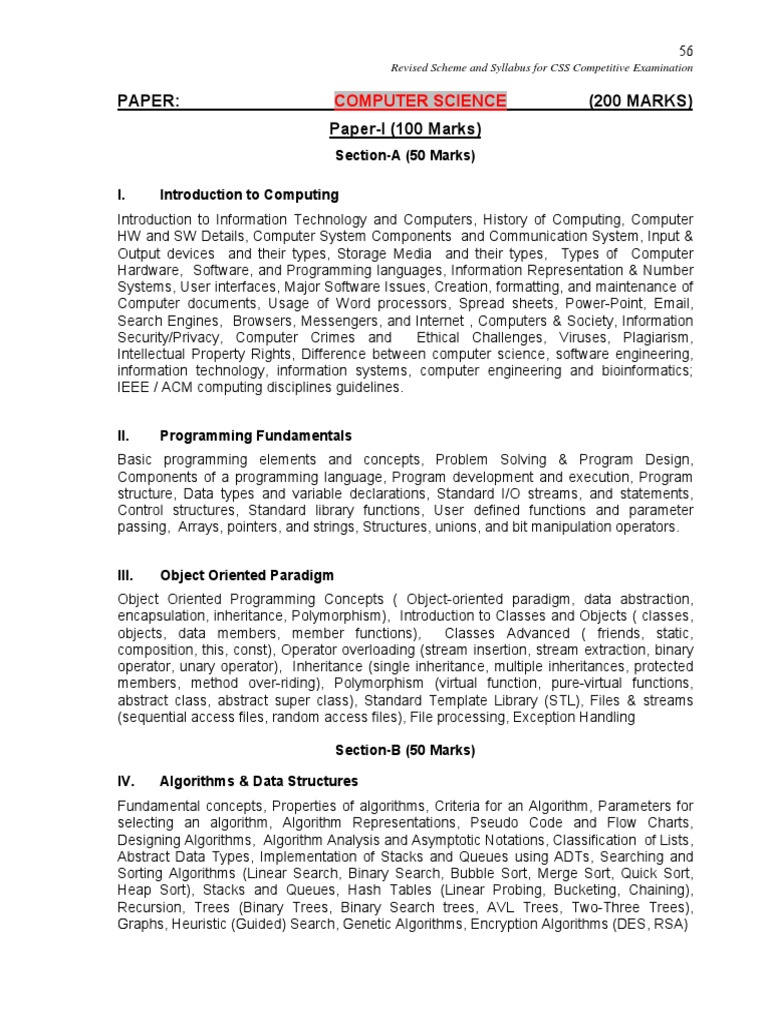 Css Subject Computer Science Syllabus Download | PDF | Parsing | World Wide Web
