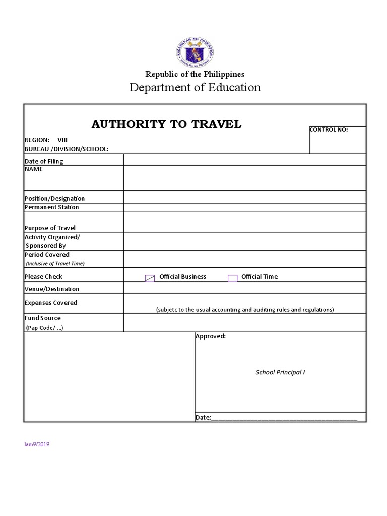 DepEd Travel Authority Form Guide | PDF