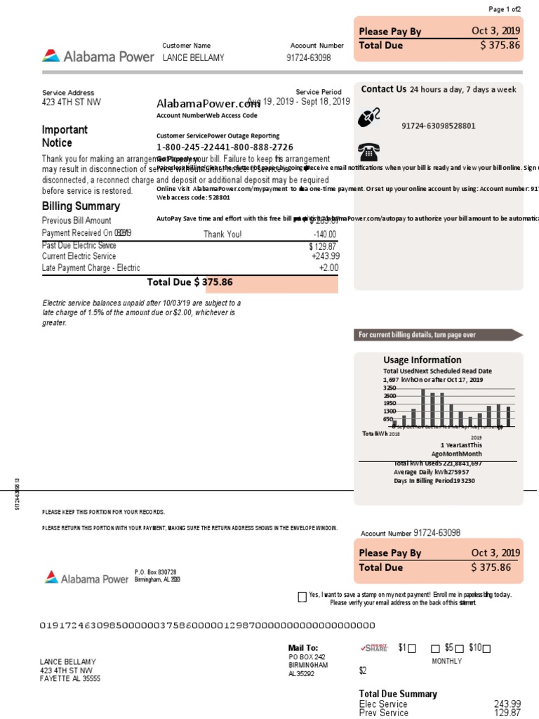 Alabama Power Bill Payment Options | PDF | Payments | Receipt