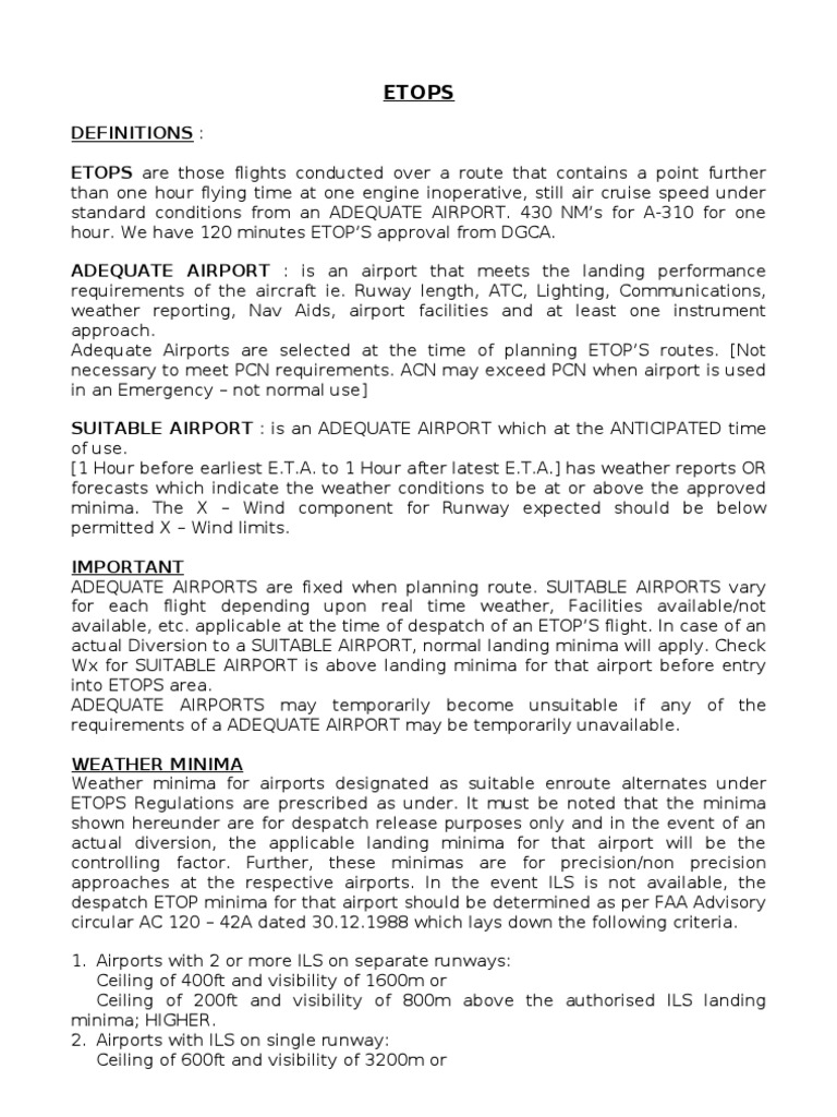ETOPS | PDF | Airport | Aviation Safety