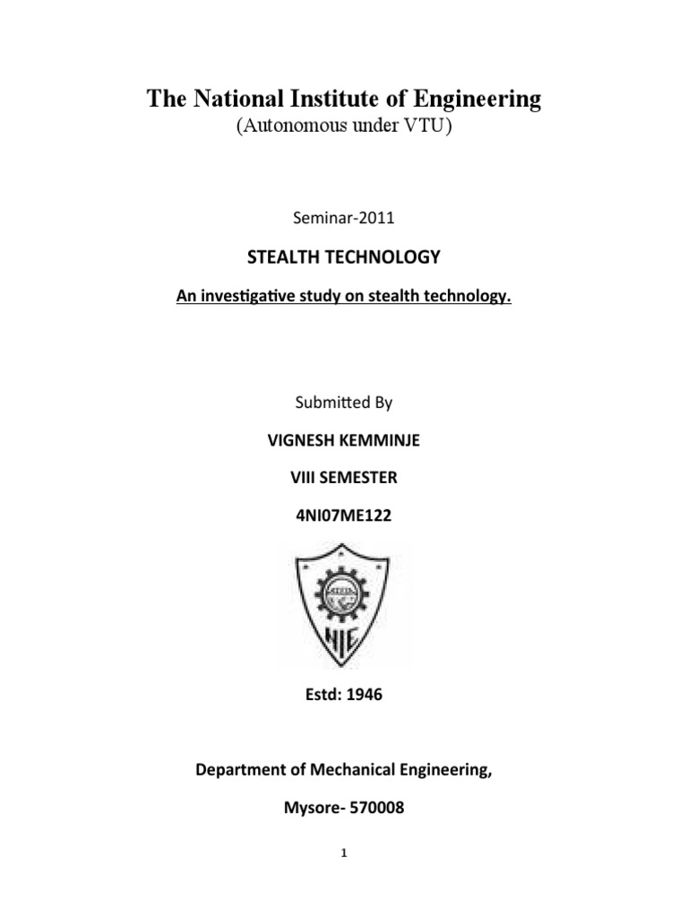 The National Institute of Engineering: (Autonomous Under VTU) | PDF | Applied And ...