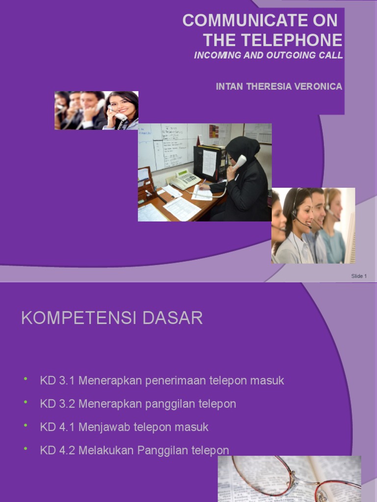 Communicate On The Telephone: Incoming and Outgoing Call | PDF ...