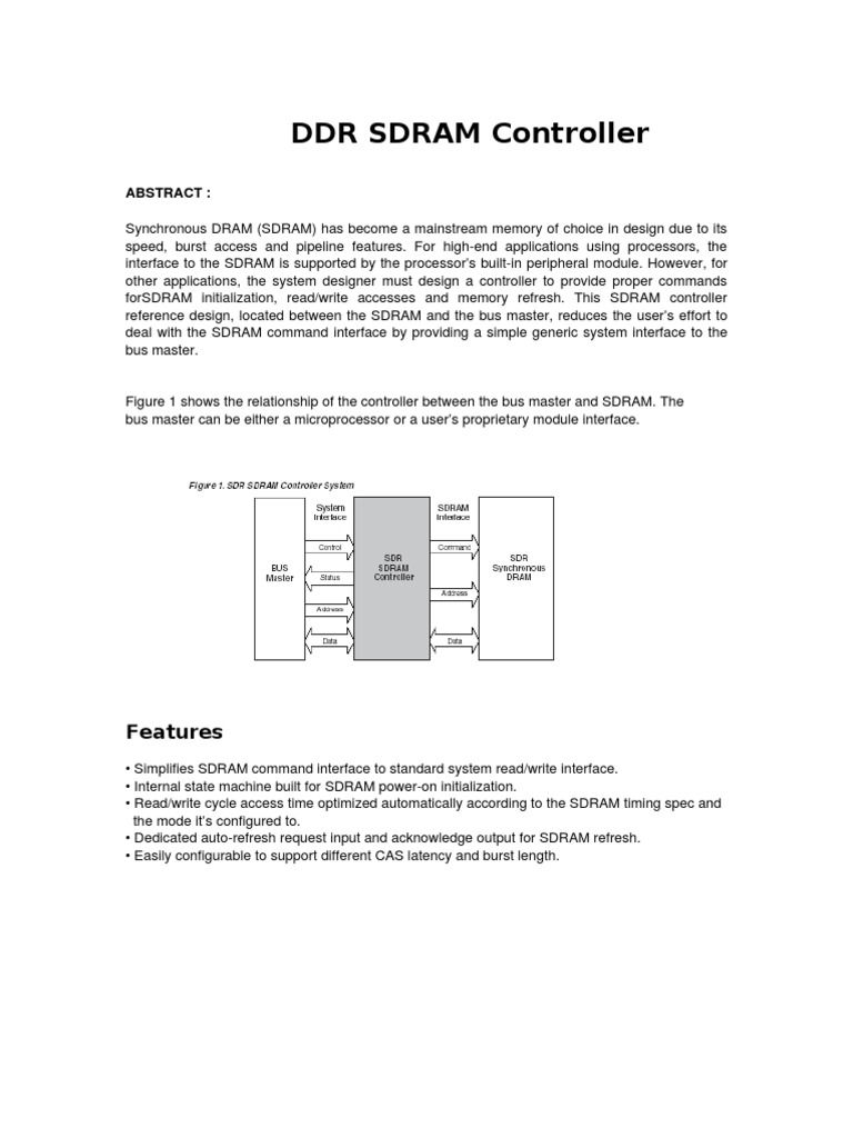 Ddr Sdram Controller Pdf Electronic Design Computer Architecture