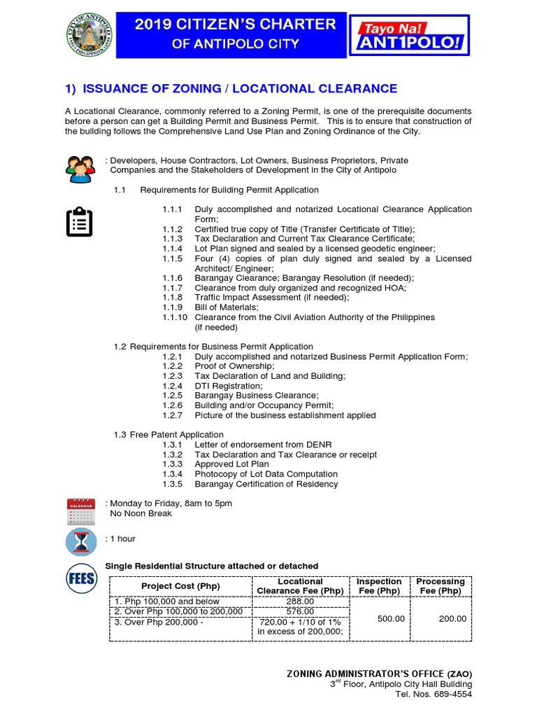 1) Issuance of Zoning / Locational Clearance | PDF | Notary Public ...