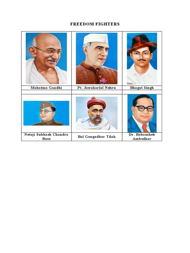 Freedom Fighters: Mahatma Gandhi Pt. Jawaharlal Nehru Bhagat Singh | PDF