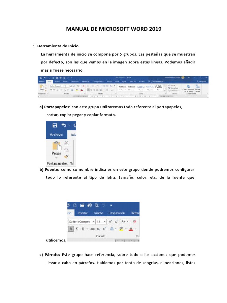 Guía Rápida de Microsoft Word 2019 | PDF | Microsoft Word | Multimedia