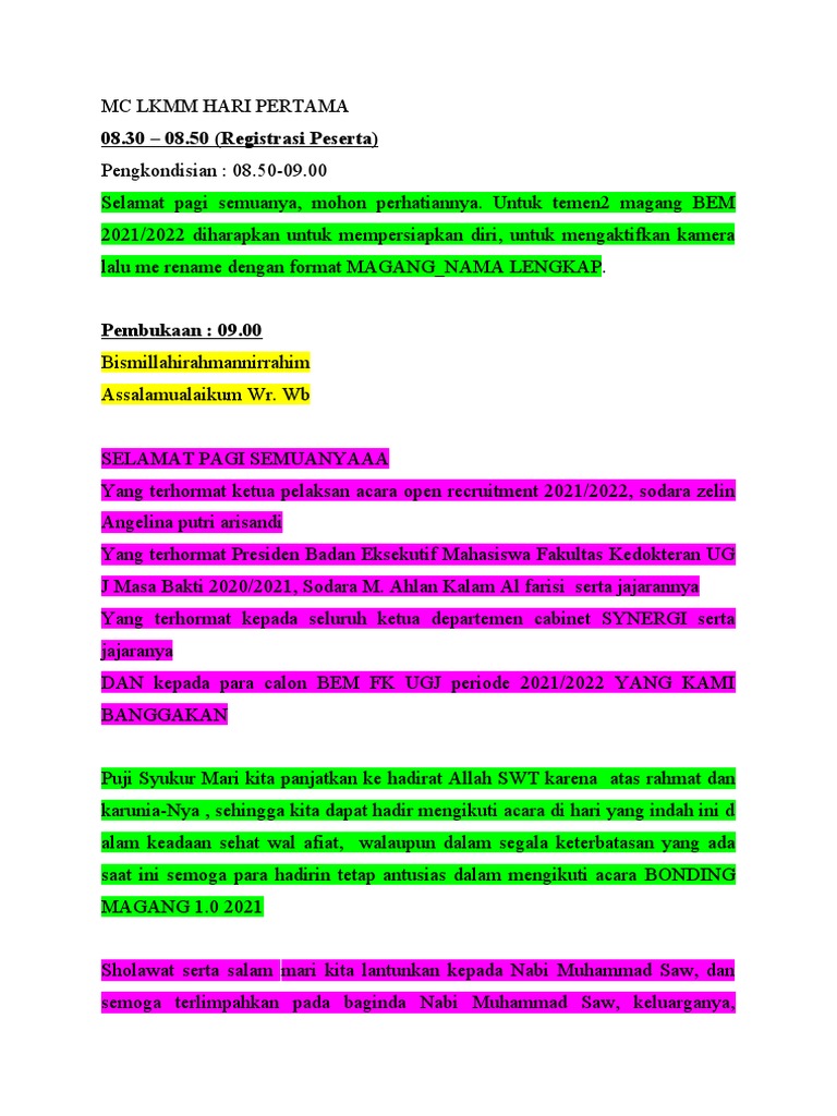 MC Bonding 1.0 2021 | PDF