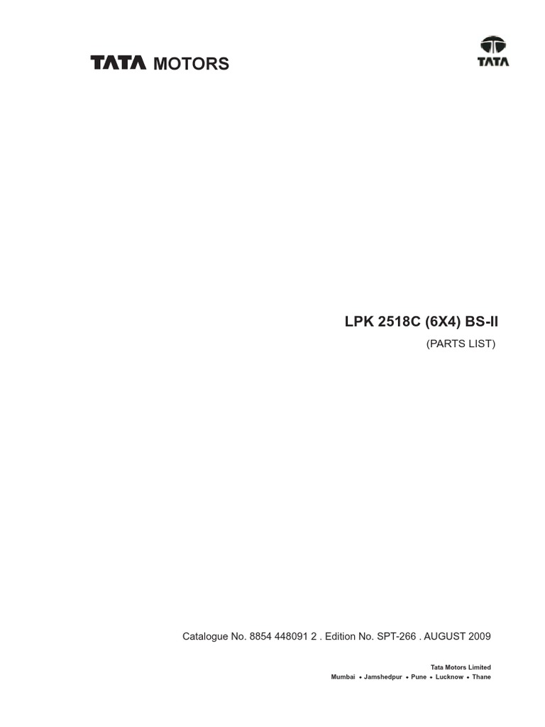 LPK 2518C (6X4) BS-II: (Parts List) | PDF | Turbocharger | Four Wheel Drive