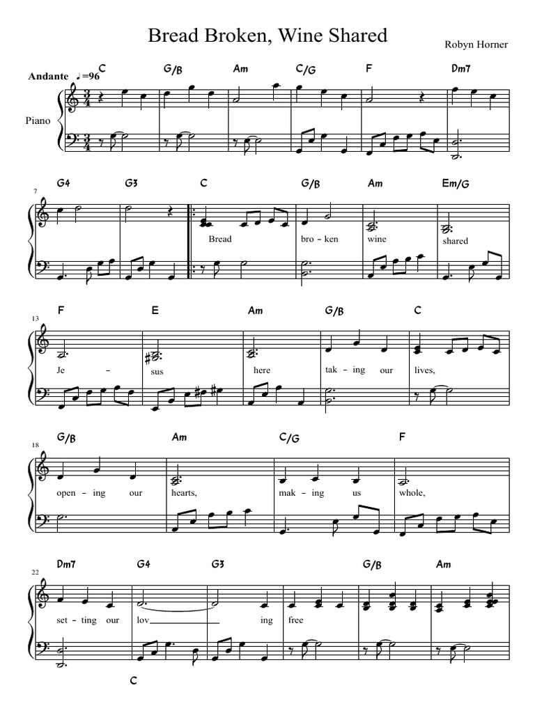 Bread Broken, Wine Shared: Andante 96 | PDF | Eucharist | Religion And Belief