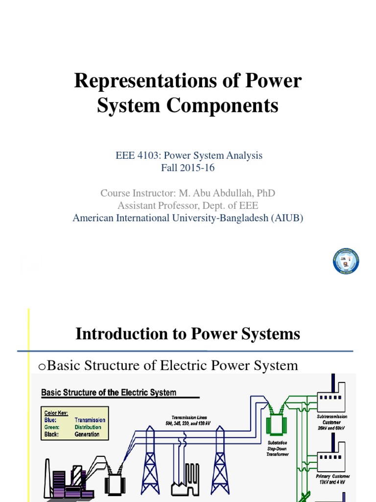 Representing Power Systems: An Overview of Key Components, Models, and ...